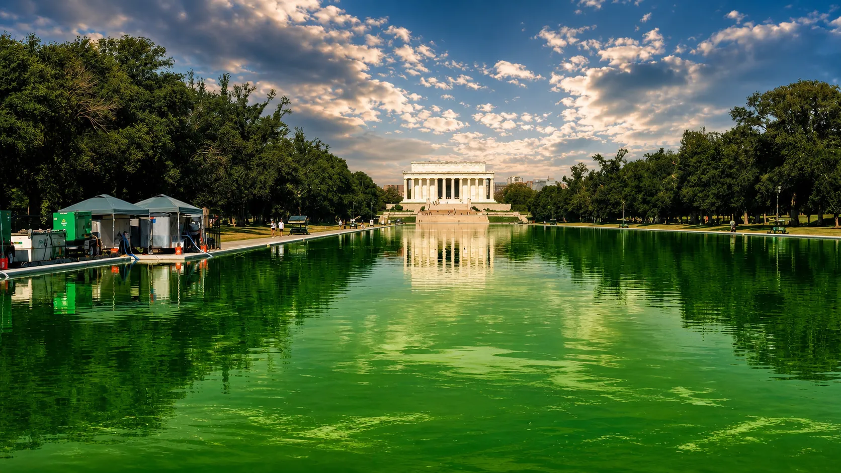 Trump’s $14.2M Blue Reflection Pool Mysteriously Turns Green as Four ...